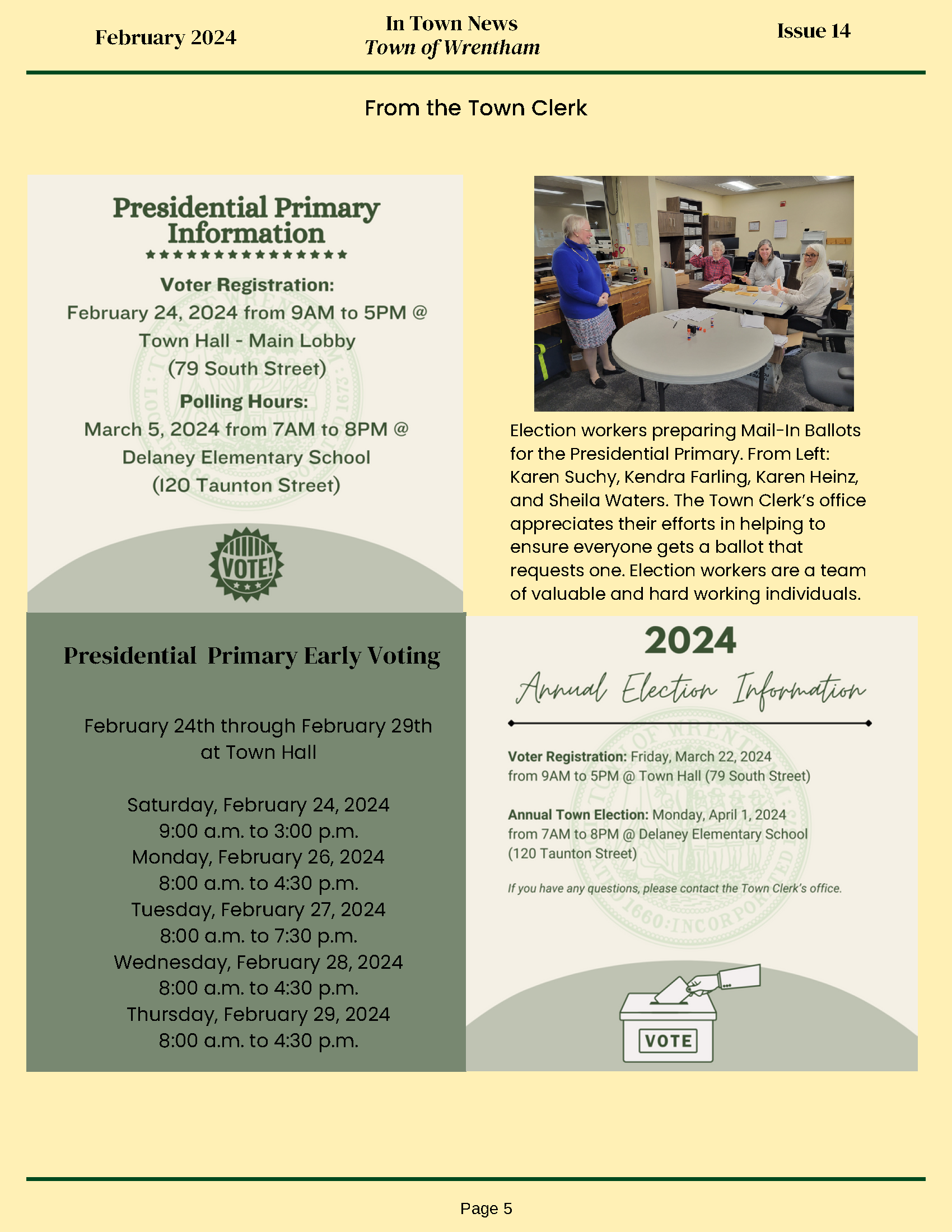 In Town News – February – Town of Wrentham News Portal